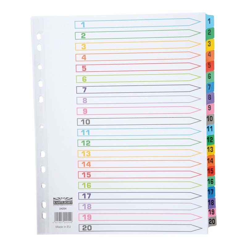 EASTLIGHT Extra Wide A4 Numerical Index Dividers 1-12 set | Educational ...