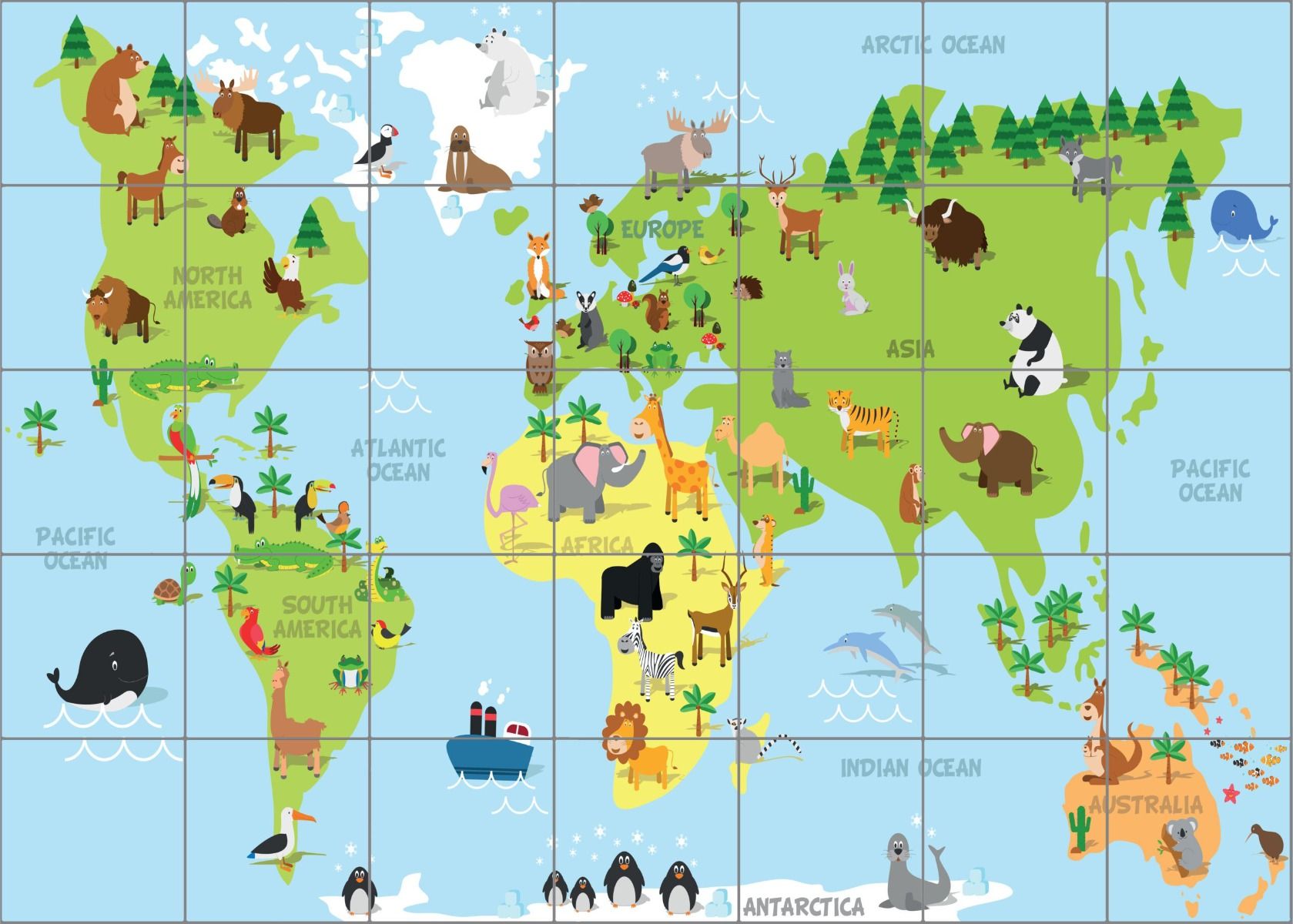 World Map Play Mat L150 x W100cm | Classroom Furniture | Creative Activity