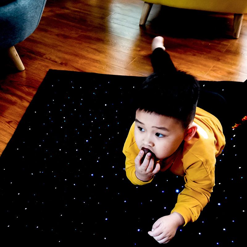 Rechargable Sensory Fibre Optic Sparkle Rug 100cm | Multi-Sensory ...