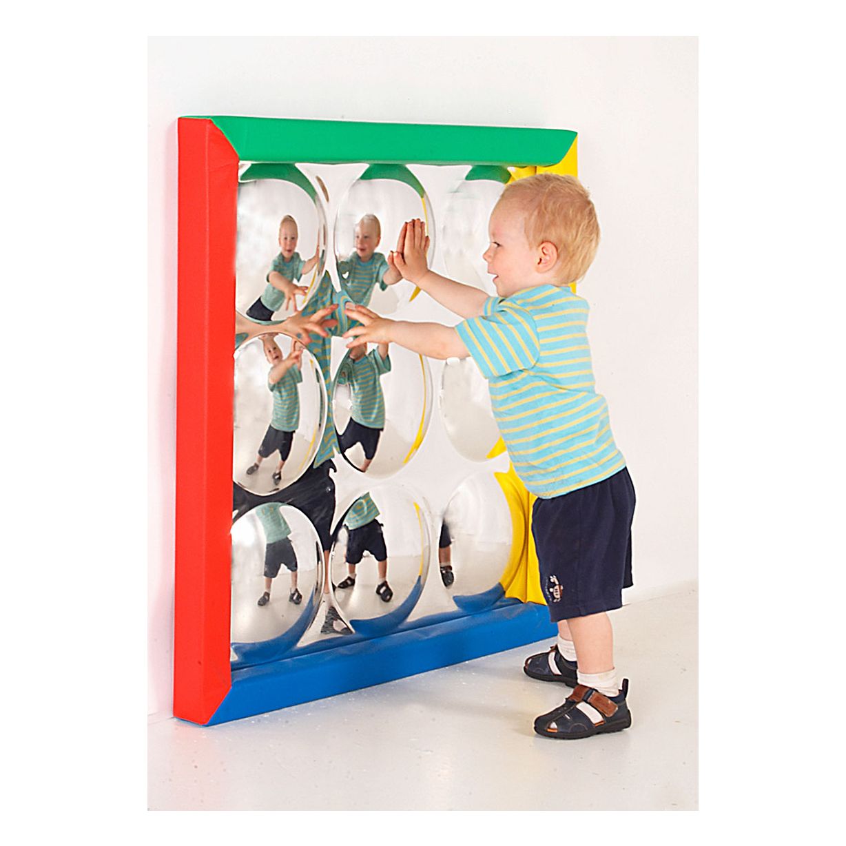 Multicoloured Soft Frame Bubble Mirror 84 x 84cm | Multi-Sensory ...