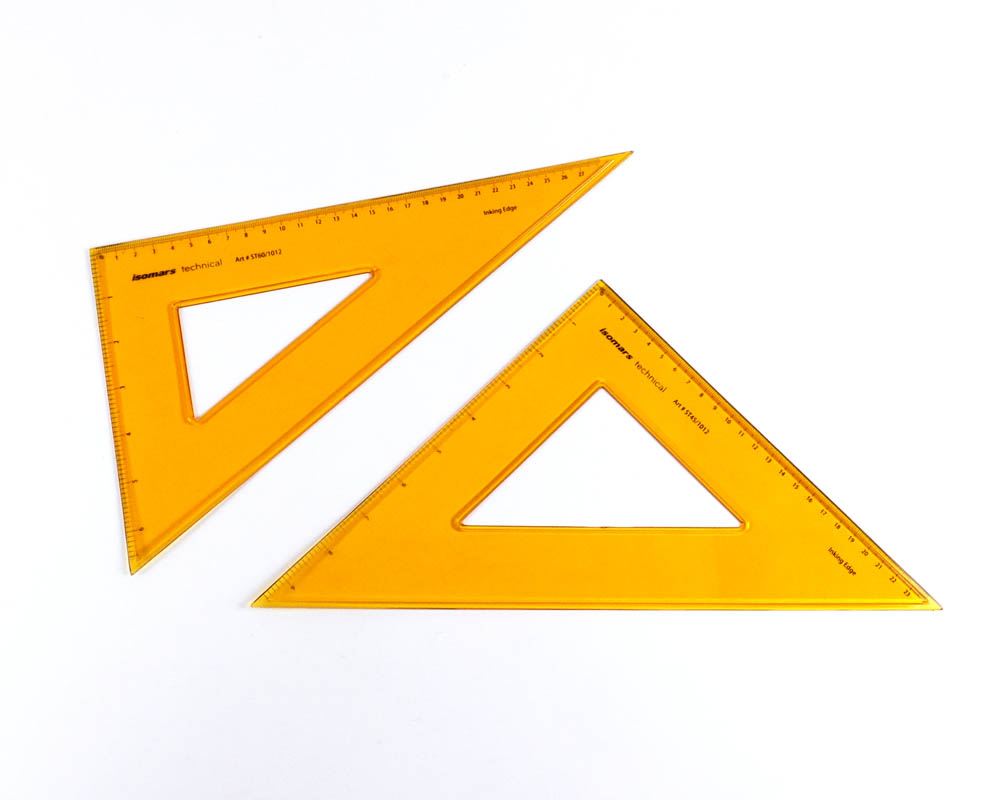 Set square set of 2 45 30 60 degree Creative Activity